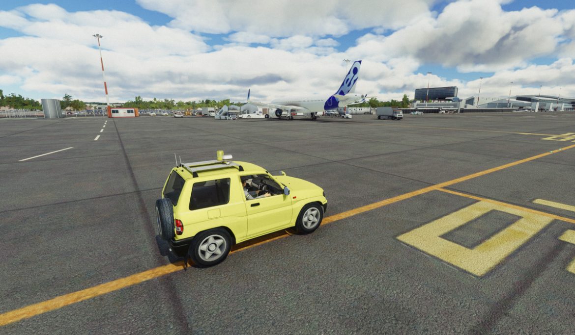 A drivable car in Flight Simulator? Yes... and it's a Mitsubishi Pajero ...