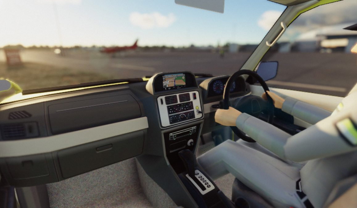 A drivable car in Flight Simulator? Yes... and it's a Mitsubishi Pajero ...