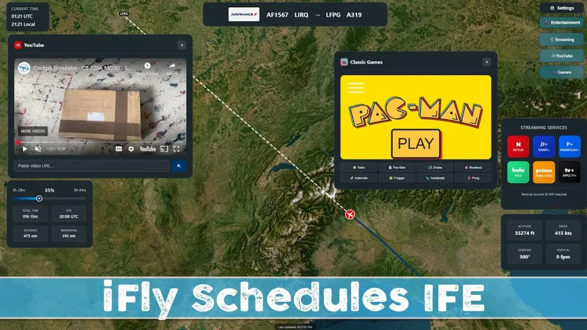iFly Schedules expands with in-flight entertainment and a live tracker ...