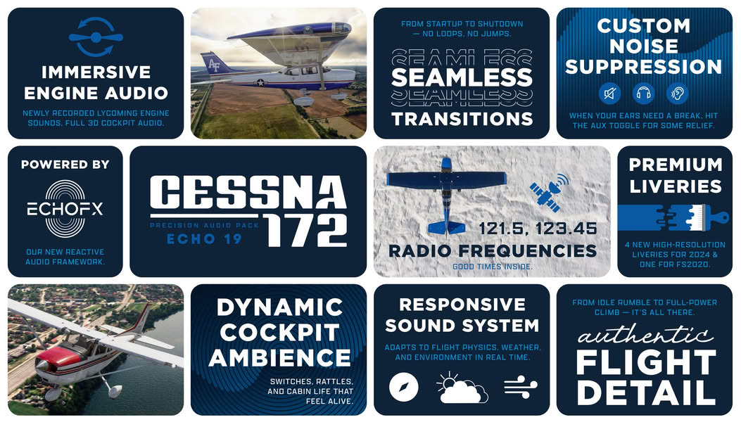 Echo19 releases Cessna 172 Sound Pack for Microsoft Flight Simulator ...